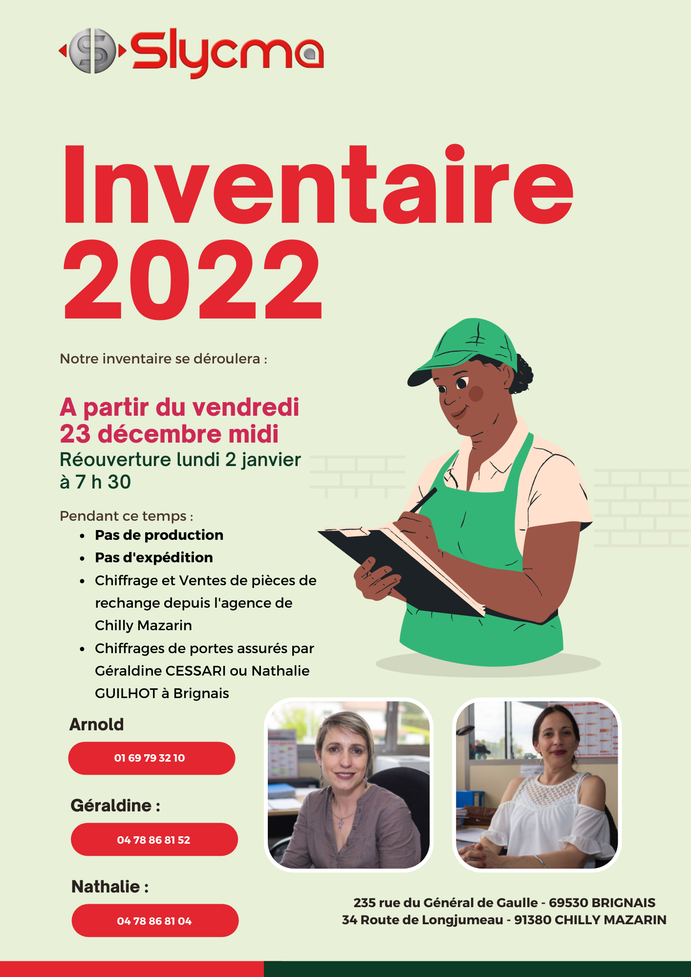 Qui assure nos permanences pour l’inventaire 2022 ? - Slycma